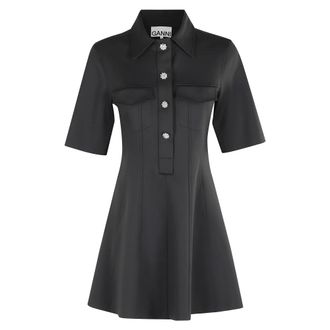 Ganni Femme, Robes, Gris, Taille: 40 FR Robe Mini Ajust&eacute;e en N&eacute;opr&egrave;ne Couleur Phantom