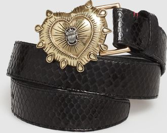 CLARIS VIROT Ceinture Ex-Voto Python Noir