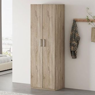M&S Collection Armoire 2 portes 60x42x180 cm d&eacute;cor ch&ecirc;ne - mike