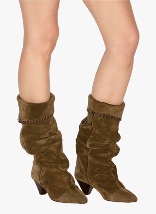 Isabel Marant Bottes Elita drap&eacute;es en cuir de veau velours