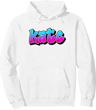 BDAZ Kate Graffiti Personalisierter Name Blau Rosa Frauen M&auml;dchen Pullover Hoodie