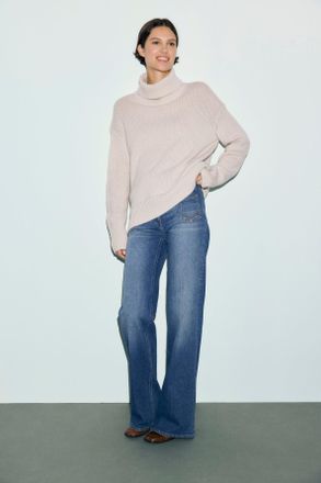 Gerard Darel Col roul&eacute; oversize en cachemire - REVA - Beige ros&eacute;