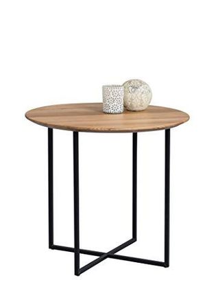 M2 Kollektion Keno 2 Couchtisch/Beistelltisch, Holz, braun, Durchmesser 60cm, Höhe 56cm