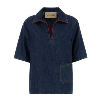 Valentino Garavani Femme, Blouses et Chemises, Bleu, Taille: 38 FR Blouse en jean