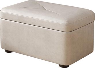 Generic Schuhbank mit Sitzfl&auml;che Kratzfeste Stoffpolsterung Massivholzrahmen Schuhschrank mit Sitzbank Stauraumfach mit Klappe f&uuml;r Wohnzimmer, Flur, Bis 150 K