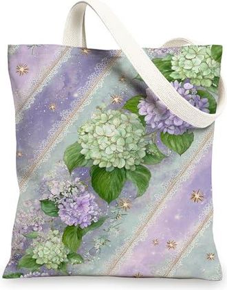 Generic Sacs fourre-tout en toile, motif floral élégant, sacs de courses réutilisables, vintage chic, légers et lavables avec bandoulière pour salle de sport,