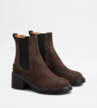 Tod's Suede Chelsea Boots - Brown