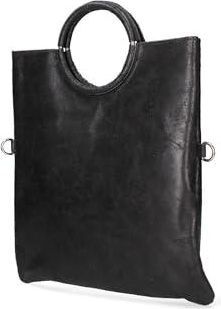 Gave Lux Sac &agrave; main pour femme en cuir v&eacute;ritable Made in Italy 29x30x1 cm GLX228105223FBG, Noir, Taille unique