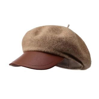 Generic Béret Cap | Couvre-chef tendance en laine française - Béret tendance pour femmes | pour filles hiver dames Noël automne printemps vacances anniversair