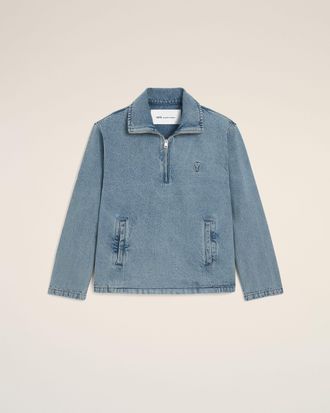 Ami Ami Paris - Vareuse bleue en coton Ami de Coeur Bleu Used - Taille : XL - Unisex
