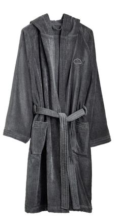 Kleine Wolke Frottier-Bademantel CHILL in S/M in Anthrazit aus Baumwolle