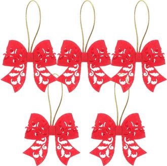 DOITOOL 5st&uuml;cke Weihnachtsbaum-schleifendekorationen Festliche H&auml;ngeschleifen Schleifen f&uuml;r Baumspitze Vorgefertigte zum Basteln f&uuml;r DIY-weihnachtsbaumschmuck