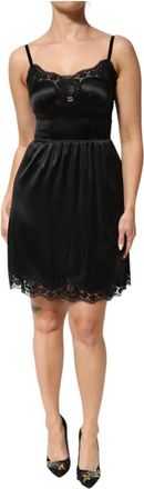 Dolce & Gabbana Schwarzes Spitzenbesatz Minikleid - - Dresses - Damen - Schwarzk - 2XS