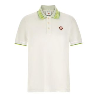 Casablanca Homme, Tops, Blanc, Taille: S Polo Piqu&eacute;