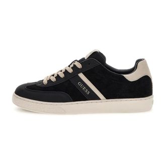 Guess Homme, Chaussures, Noir, Taille: 42 EU Baskets Noirs - Bout Rond, Talon Plat
