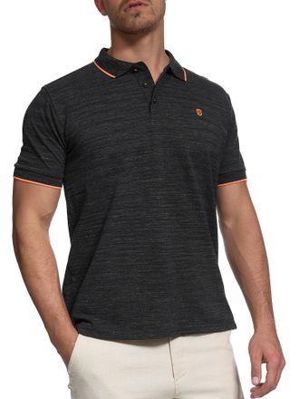 Indicode Herren Mecklenburgh Poloshirt aus Baumwolle | Herrenpoloshirt Polokragen Baumwollshirt M&auml;nner Black Mix, L