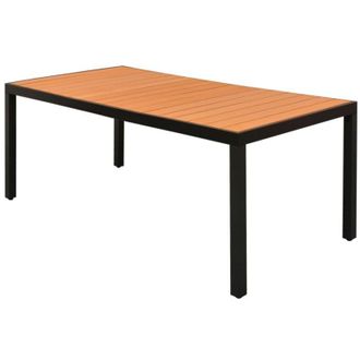 vidaXL Vidaxl - Table de jardin Marron 185 x 90 x 74 cm Aluminium et wpc