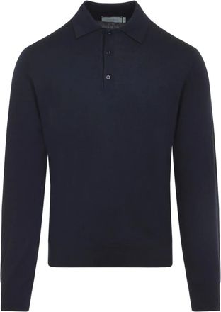 Canali Geknöpftes Poloshirt aus Kaschmir - Blau