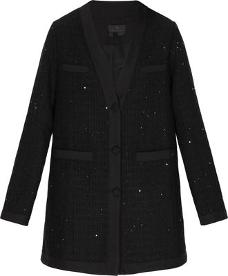 Dreimaster Dreimaster Mantel Mantel Damen schwarzer Glitzer