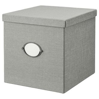 IKEA KVARNVIK Aufbewahrungsbox mit Deckel, 32x35x32cm, grau
