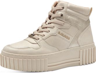 s.Oliver Damen Sneaker hoch High Top Rund, Beige (Cream), 40 EU