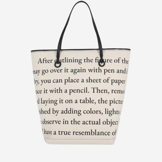 J.W.Anderson Mens Cotton Blend Anchor Shopping Bag Ivory, Black Shoulder