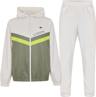 Lacoste Trainingsanzug f&uuml;r Herren, Taft (Wei&szlig;/Khakigr&uuml;n)