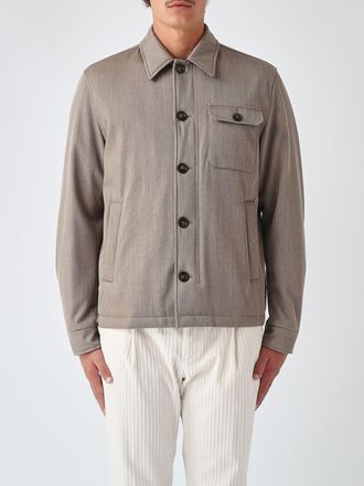 Herno Gepolsterte Hemdjacke aus Wolle mit Pattentaschen