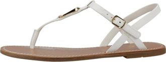 Tommy Hilfiger Femme, Chaussures, Blanc, Taille: 40 EU Sandale Nu-Pieds en Cuir