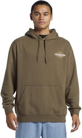 Quiksilver Omni Sign PO Hoodie Pullover Sweater, Canteen, S Mens