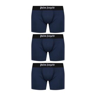 Palm Angels Homme, Sous-v&ecirc;tements, Bleu, Taille: XL Lot de trois boxers avec logo