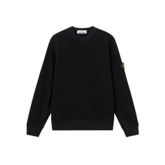 Stone Island Homme, Sweatshirts et sweats &agrave; capuche, Noir, Taille: 2XL Cotton Waffle Fleece