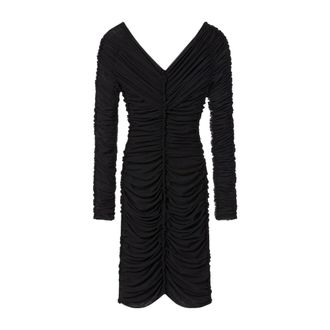 AZ FACTORY Ger&uuml;schtes Kleid mit schulterfreiem Ausschnitt - - Dresses - Damen - Schwarzk - S