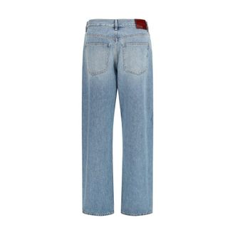 Gucci Womens Blue Cotton Straight-Leg Jeans Clothing