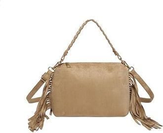 Generic Sac &agrave; bandouli&egrave;re vintage en cuir synth&eacute;tique pour femme, pour le travail, le shopping, les voyages, kaki, 200.00 x 160.00 x 90.00 mm