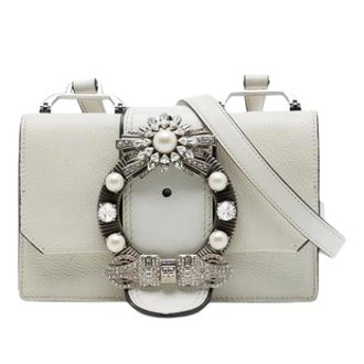 Miu Miu Sac bandouli&egrave;re orn&eacute; de cristaux Pre-owned - Femme - Pre-owned - Blanc - Taille: ONE Size