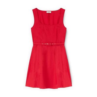 Motivi Kurzes Baumwollkleid mit G&uuml;rtel - - Dresses - Damen - Rot - M