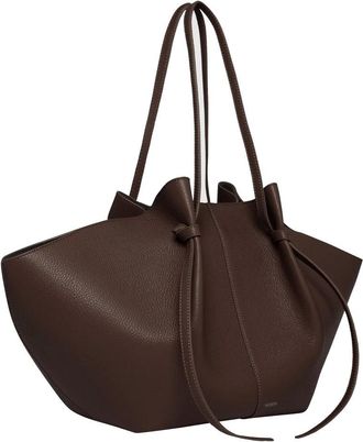 Yuzefi Womens Leather Shoulder Bag Mochi Brown