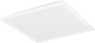 Eglo LED Deckenleuchte Bottazzo, Deckenlampe mit Fernbedienung, Panel ultraflach mit Backlight, Bürolampe dimmbar aus Metall und Kunststoff in Weiß, warmwe