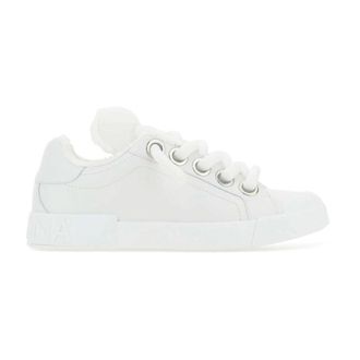 Dolce & Gabbana Homme, Chaussures, Blanc, Taille: 43 EU Baskets Portofino en cuir nappa blanc
