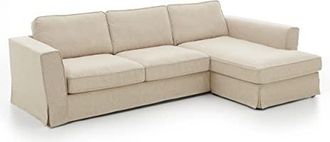 Atlantic Home Collection ATLANTIC home collection Polsterecke im Landhausstil Vintage, Ecke Rechts, 286/131/84 cm, Creme