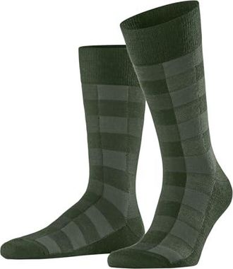 Burlington Buffalo Check M So laine fantaisie 1 paire, Chaussettes Homme, Vert Asparagus 7045, 40-46