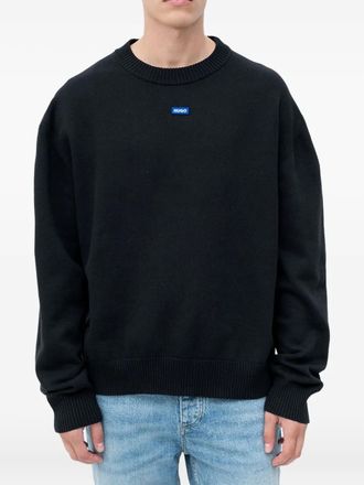 HUGO BOSS pull à logo appliqué - Noir
