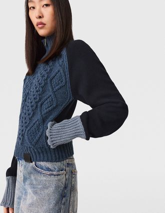 Stella McCartney Hybrid Knit Bomber Jacket,, Size: XS