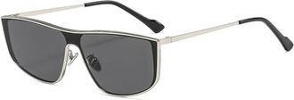 Generic Lunettes De Soleil D&eacute;coratives &Agrave; Petite Monture En M&eacute;tal For Hommes Et Femmes, Id&eacute;ales For Lext&eacute;rieur La Conduite(Silver)