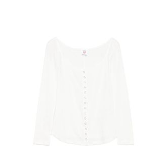 Re/Done Olivia Press-stud Top