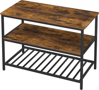 Hoppa K&uuml;cheninsel - Braun/Schwarz - Stahl - 120 x 60 x 90 cm