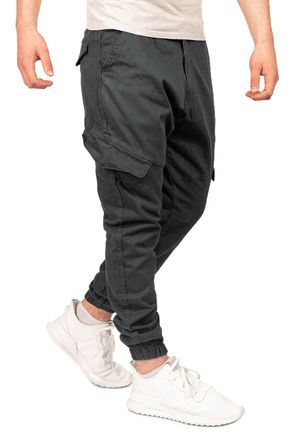 Alessandro Salvarini A. Salvarini Herren Designer Cargo Hose Strech Cargohose Taschen AS274 [AS-274-Anthrazit-W38-L32]