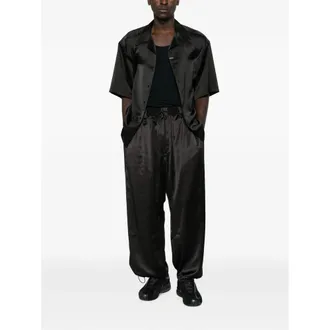 adidas Wide-Leg Satin Trousers - Black