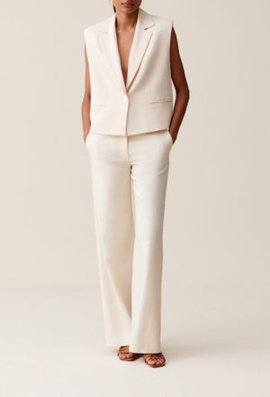 Claudie Pierlot Elfenbeinfarbener Anzug-Blazer